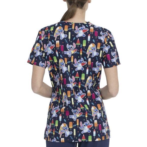 Disney | Tops | Disney Sz S Stitch Popsicle Print Mock Wrap Colorful ...